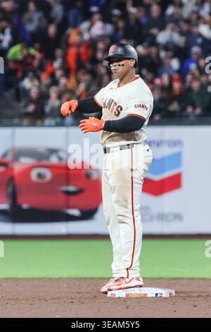 San Francisco Giants' Rafael Devers grounds out against Colorado ...
