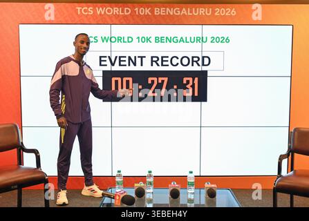 Bengaluru, India. 26th April, 2026. Gemechu Dida (Ethiopia) on action ...