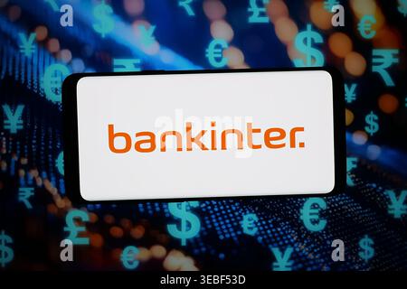 In this photo illustration, the Bankinter logo is seen displayed on a ...