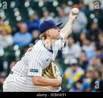 Milwaukee Brewers pitcher Kyle Harrison (52) throws to the Pittsburgh ...