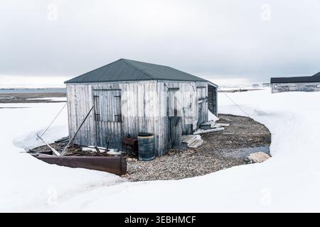 Svalbard, Svalbard and Jan Mayen - 21 June 2025: View of abandoned ...