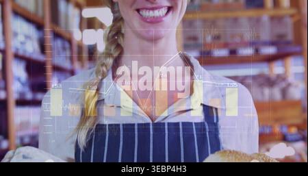 Wood artisan smiling, wearing apron in workshop, working with ...