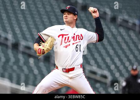 Minnesota Twins pitcher Connor Prielipp (61) against the Arizona ...