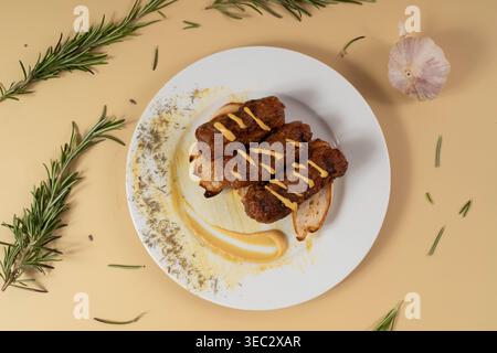 Appetizing grilled minced meat sausages, possibly cevapi mititei ...