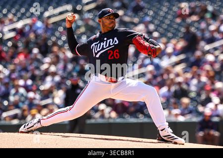 Minnesota Twins pitcher Taj Bradley (26) during a baseball game ...