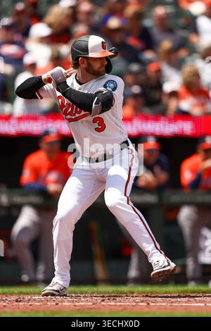 Baltimore Orioles left fielder Taylor Ward dives to catch a fly ball ...
