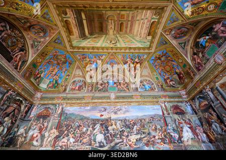 Vatican City, Vatican – August 12, 2025: Ceilings decorated with ...
