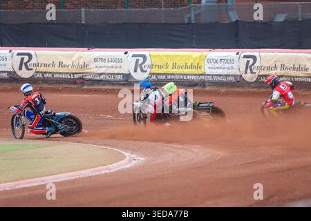 Zach Cook of Belle Vue Aces in action during the Rowe Motor Oil ...