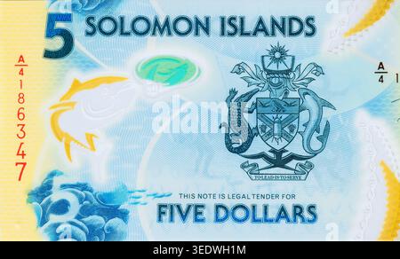 Solomon Islands 2019 five dollar banknote bill on polymer issued Bank ...