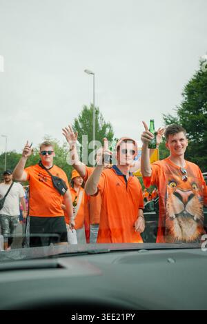 Team Germany fans march toward Toronto Stadium before their team takes ...