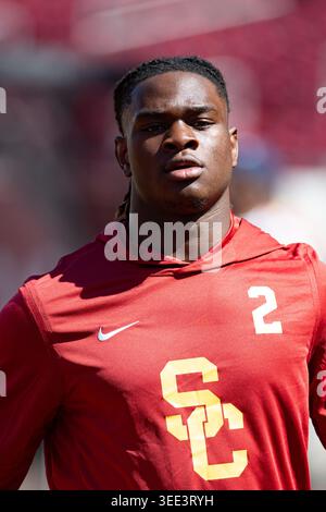 USC running back Waymond Jordan throws out the ceremonial first pitch ...