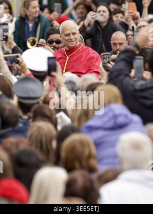 Pope Leo XIV during his visit at the Basilica of Saint Peter in Ciel d ...