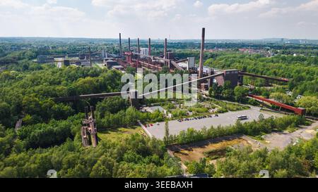 Aerial panorama of Zollverein Coal Mine Industrial Complex in Essen ...