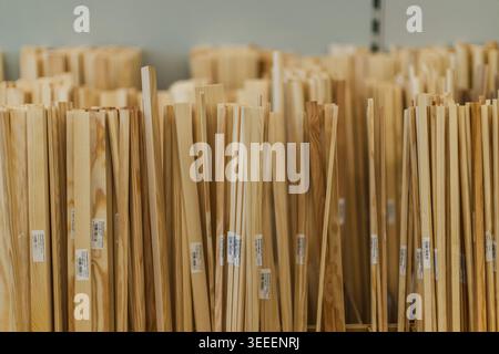 Dortmund, Germany, May 8, 2026: Decorative wooden birdhouses in ...
