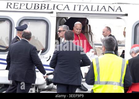Pope Leo XIV arrives by helicopter in Pavia for his pastoral visit to ...