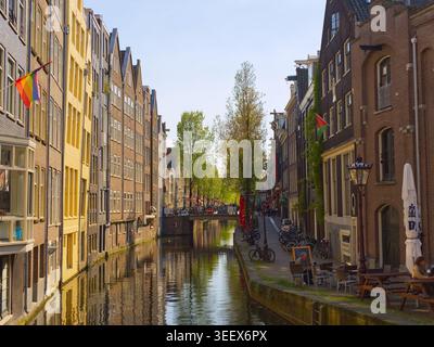 AMSTERDAM, NETHERLANDS - APRIL 2, 2026: Traditional dancing houses and ...