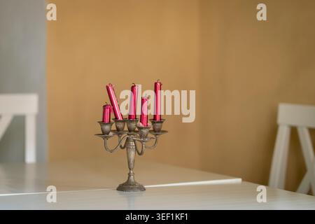 Candles are lit in a quiet room with soft lighting Stock Photo - Alamy