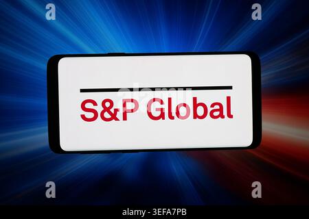 In this photo illustration, a S&P Global logo is seen displayed on a ...