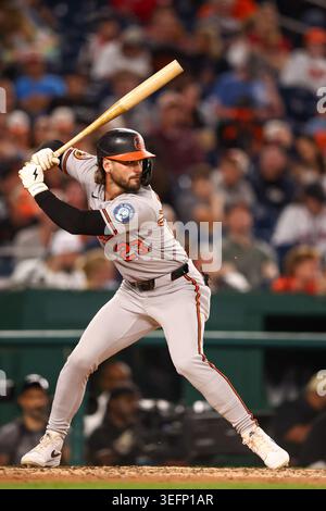 Baltimore Orioles' Blaze Alexander hits a a two-run double during the ...