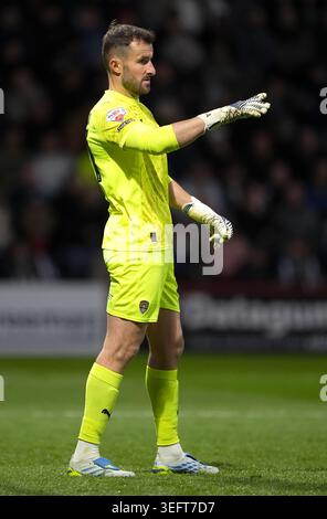 Notts County goalkeeper James Belshaw celebrates after their side's ...