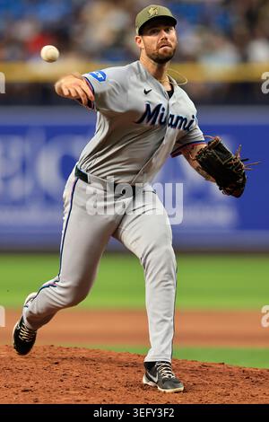 Miami Marlins pitcher Anthony Bender (55) pitching during an MLB Spring ...