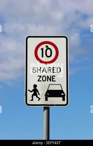 Shared traffic. View of a street road with road markings painting on ...