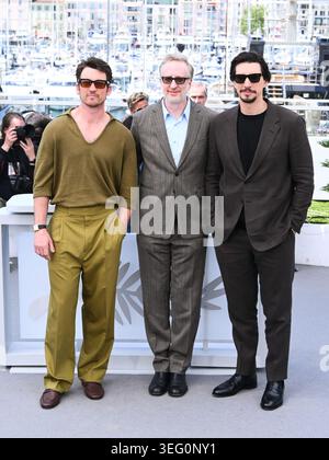 Miles Teller, James Gray and Adam Driver attend the "Paper Tiger" red ...