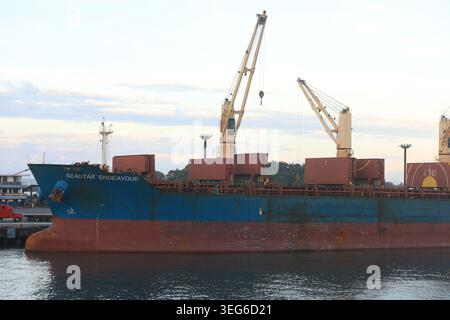 Port Limon, Costa Rica - March 7, 2025:Bow and Hull of a Bulk Carrier ...