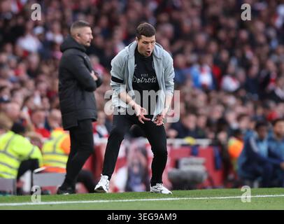 Michael Jackson (Burnley manager) at the Arsenal v Burnley EPL match ...