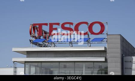 Nitra, Slovakia - August, 25, 2025 : Tesco supermarket sign. Brand logo ...