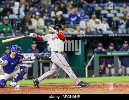 Boston Red Sox' Mickey Gasper, center, is tagged out at home plate by ...