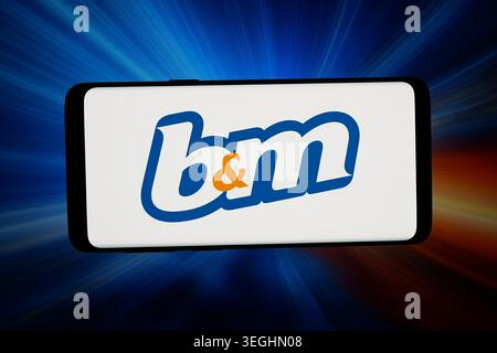 In this photo illustration, the logo of variety store company B&M ...