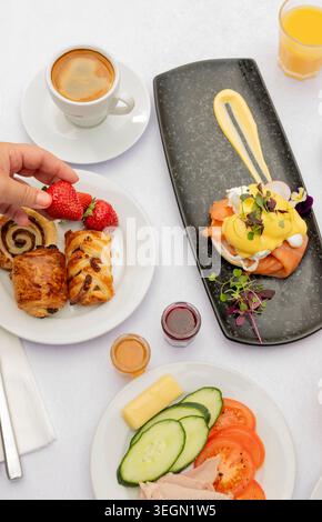 Delightful Morning Breakfast Featuring Fresh Pastries and Coffee at a ...