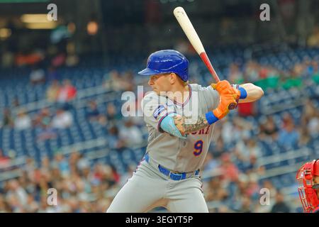New York Mets' A.J. Ewing plays during a baseball game Thursday, June ...