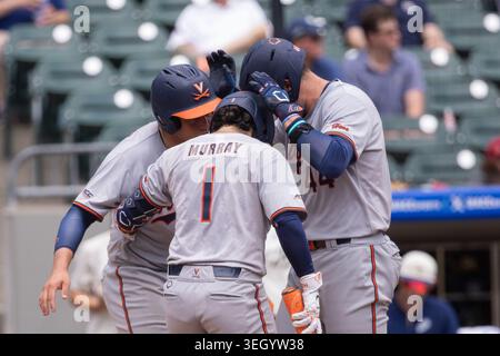Virginia first baseman Antonio Perrotta (44) makes an out against ...