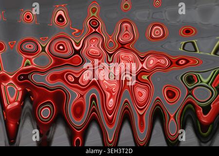 Abstract fluid art with organic dripping pattern in dark brown caramel ...