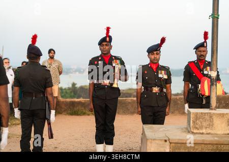 Sri Lanka - 24 January 2026: View of soldiers in ceremonial uniforms ...