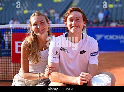 Winner Ignacio Buse (Peru) with girlfriend Elsa Hamburg, May 23, 2026 ...