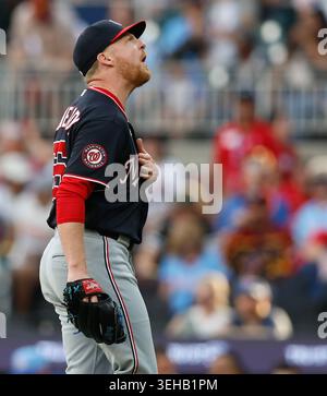 Washington Nationals pitcher Richard Lovelady (55) in action during a ...