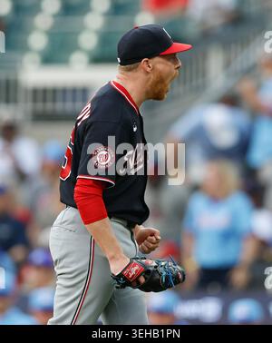 Washington Nationals pitcher Richard Lovelady (55) in action during a ...