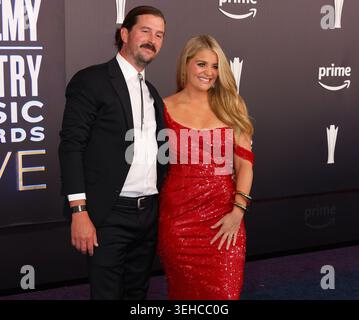 Lainey Wilson and Duck Hodges attend the 61st Academy of Country Music ...