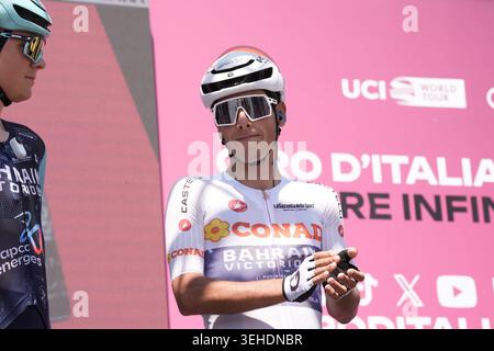 Afonso Eulálio Bahrain Victorious White Jersey during Stage 15 of the ...