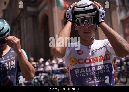Afonso Eulálio Bahrain Victorious White Jersey during Stage 15 of the ...