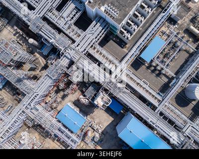High angle view of chemical storage tanks on the Provestenen area ...