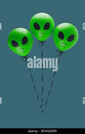 3D rendering of a green alien isolated on white background Stock Photo ...