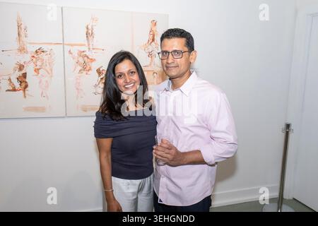 Shivani Dugar and Amit Dugar attends BlackBook Art Gallery’s summer ...