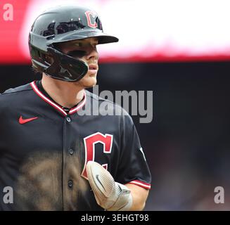 Cleveland Guardians second baseman Travis Bazzana throws out Milwaukee ...