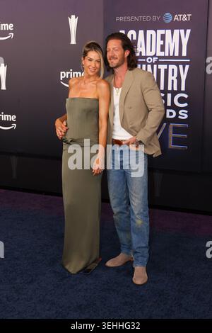 Haley Hubbard and Tyler Hubbard attend the 61st Academy of Country ...