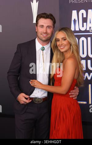 Lainey Wilson and Duck Hodges attend the 61st Academy of Country Music ...