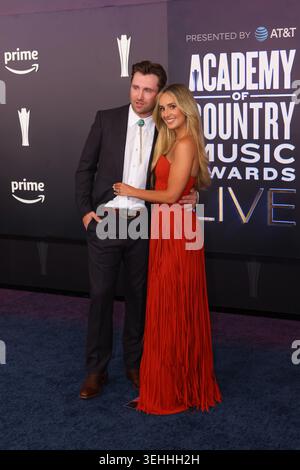 Lainey Wilson and Duck Hodges attend the 61st Academy of Country Music ...